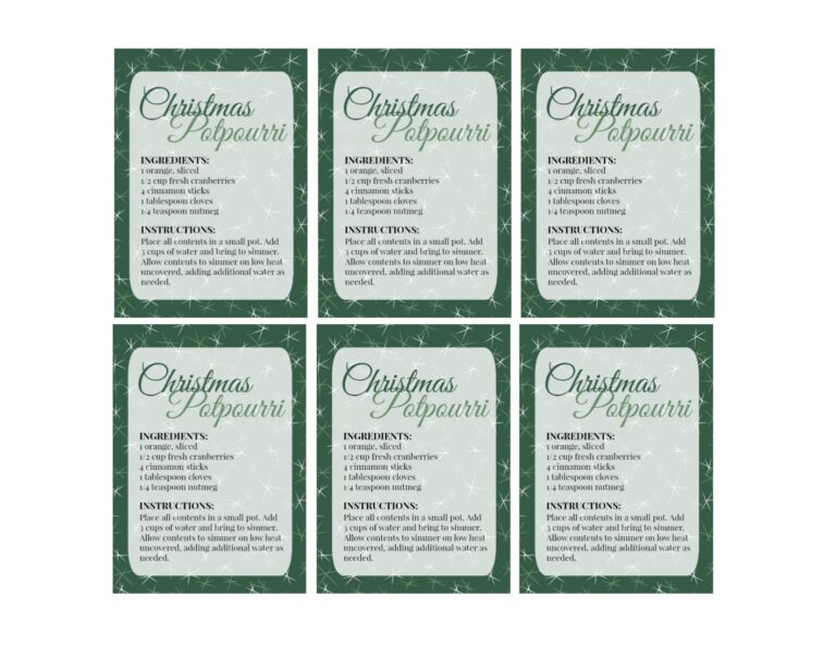 Christmas Potpourri Recipe with Printables - When is Dinner Chrismas ...