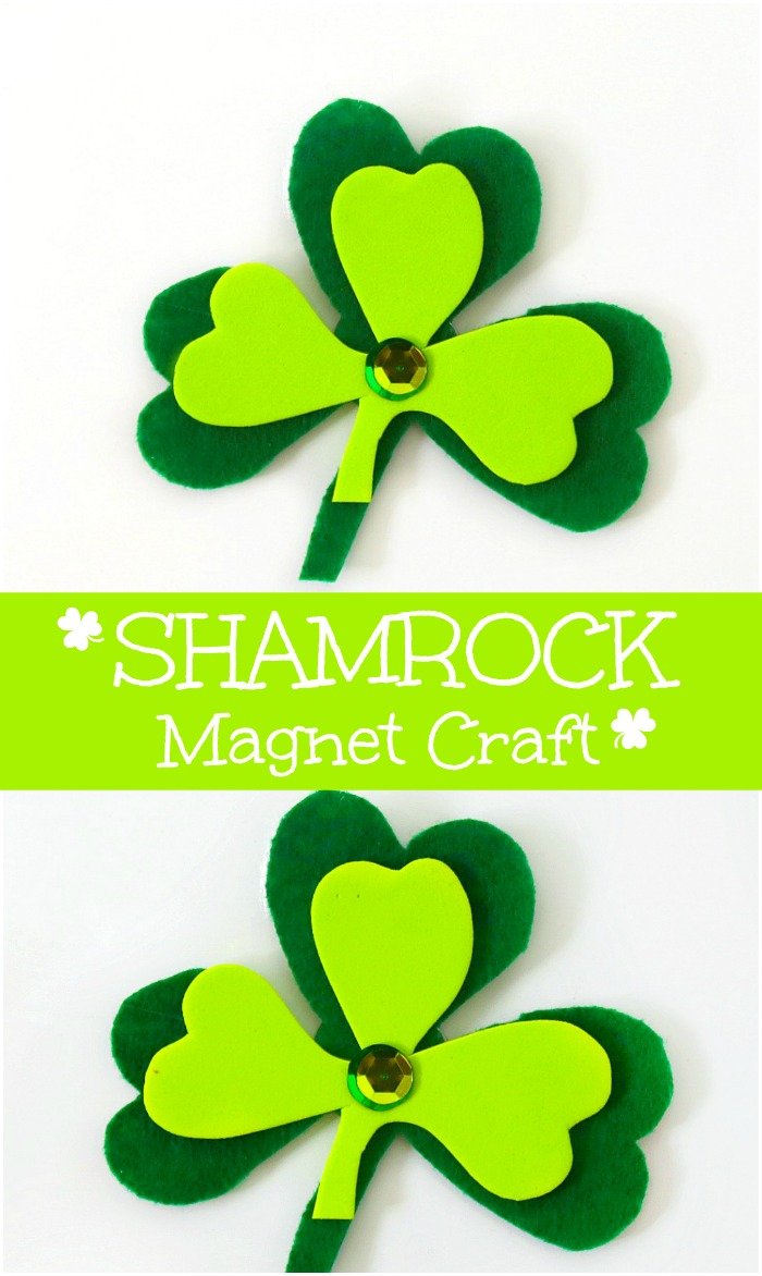 Shamrock Magnet Kids Craft Project - When is Dinner? Shamrock Magnet