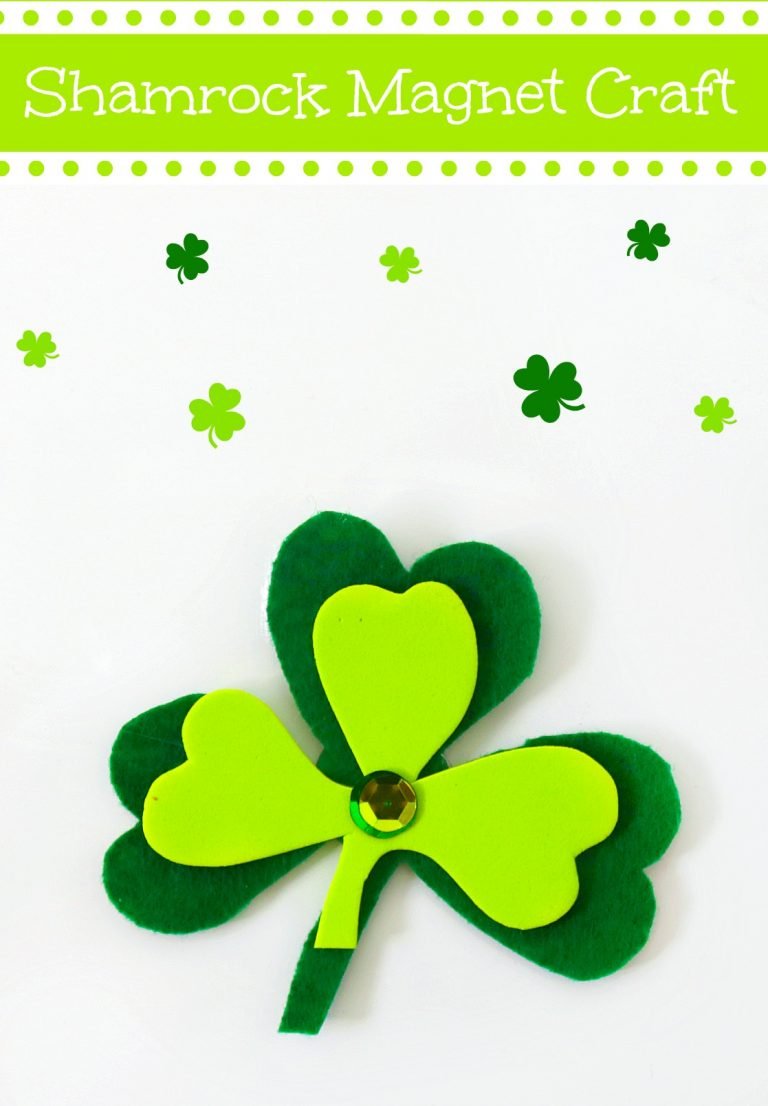 Shamrock Magnet Kids Craft Project - When is Dinner? Shamrock Magnet