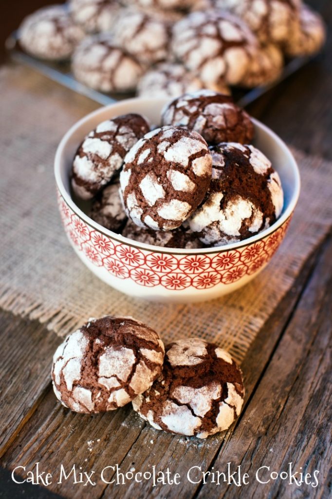 Cake Mix Chocolate Crinkle Cookies - When is Dinner?