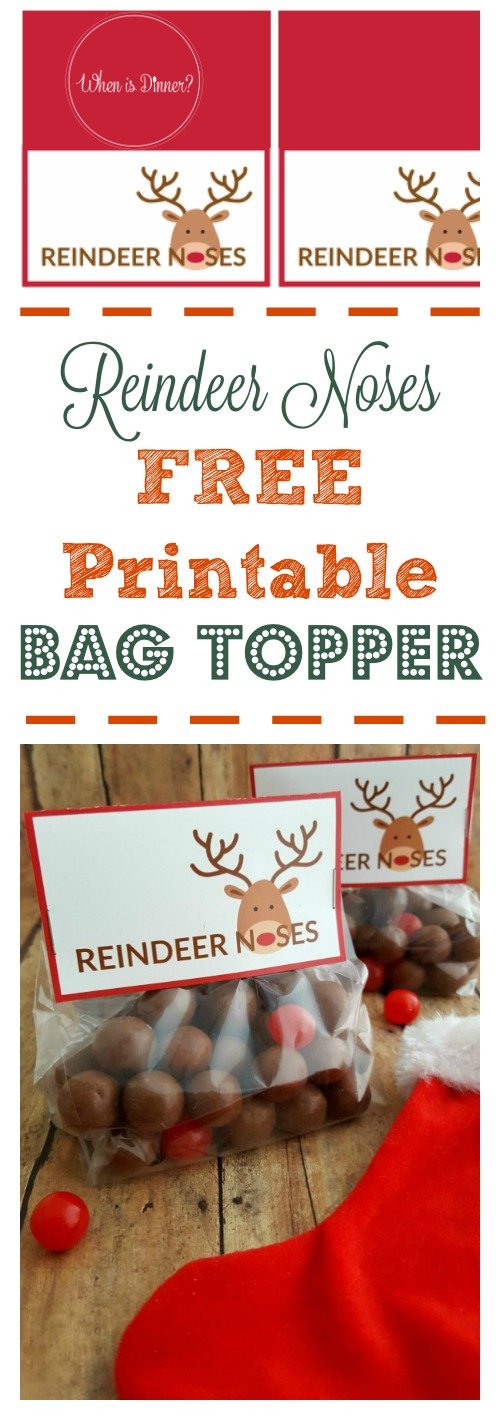 Reindeer Noses Treat Bags with Printable Label - When is Dinner ...