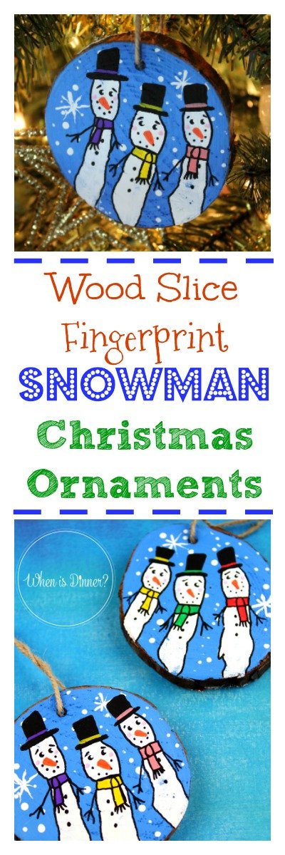 Fingerprint Snowman Christmas Ornaments - When is Dinner? Fingerprint ...