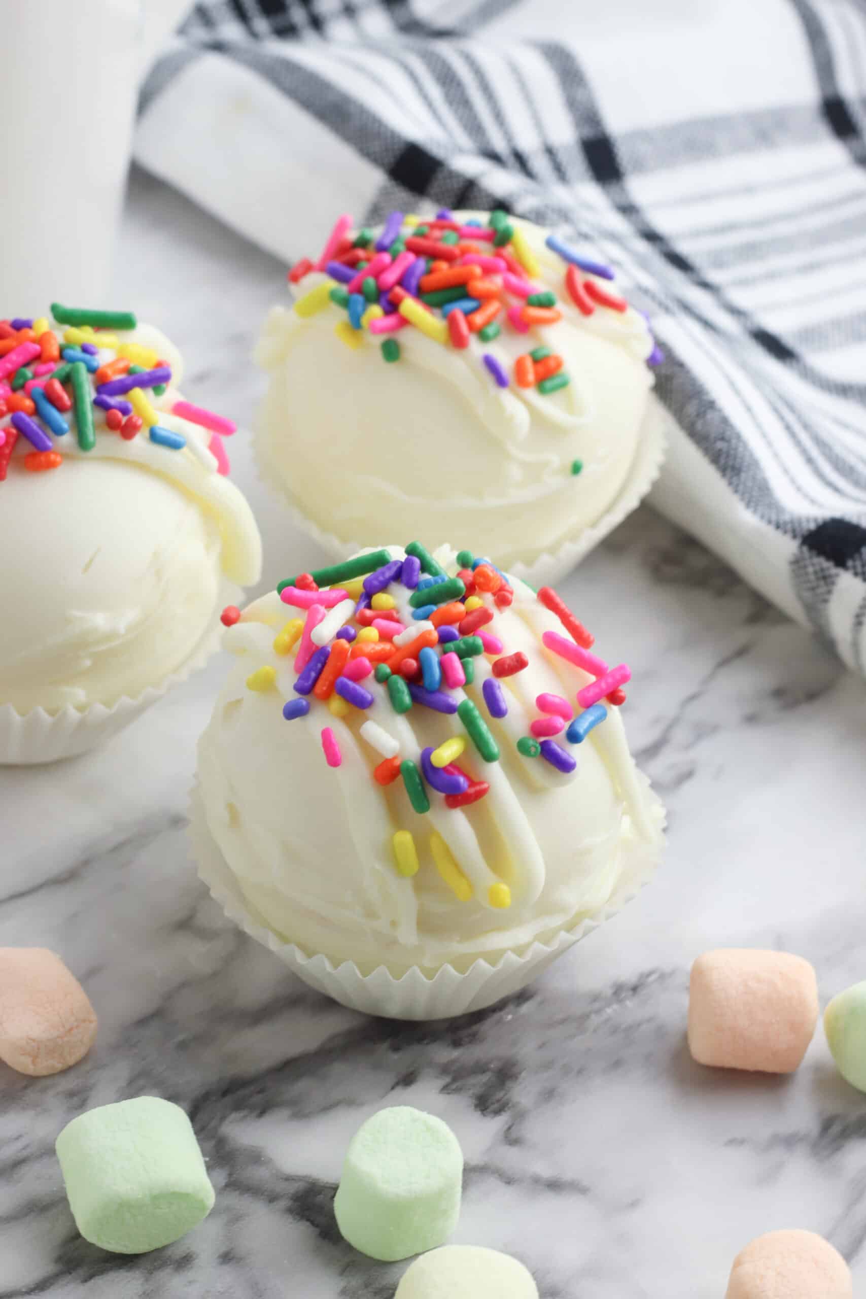 Rainbow Sprinkles Hot Chocolate Bombs - When is Dinner?